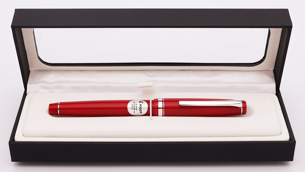 Pilot Falcon Resin Fountain Pen (2014-2015) - Red, Rhodium Trim, 14k SEF Soft Extra-Fine Nib ...
